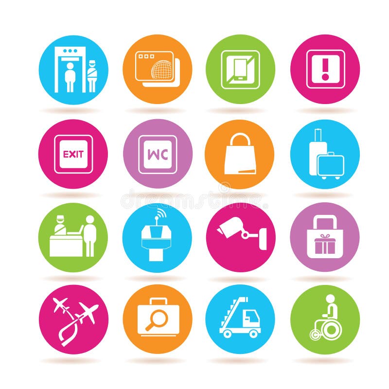 Airport icons stock illustration. Illustration of icon - 36902083