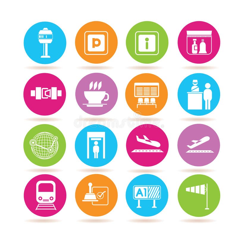 Airport icons stock illustration. Illustration of icon - 36902083