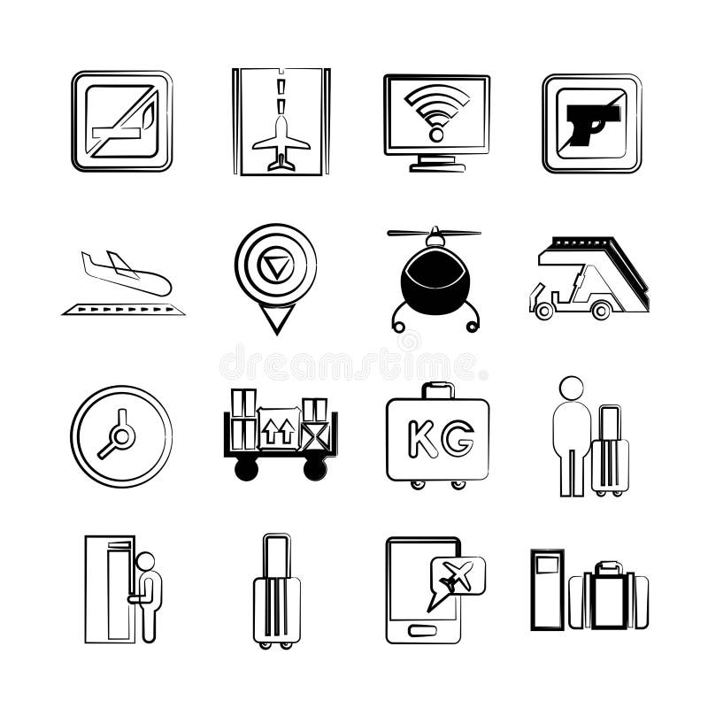 Airport icons stock illustration. Illustration of icon - 36902083