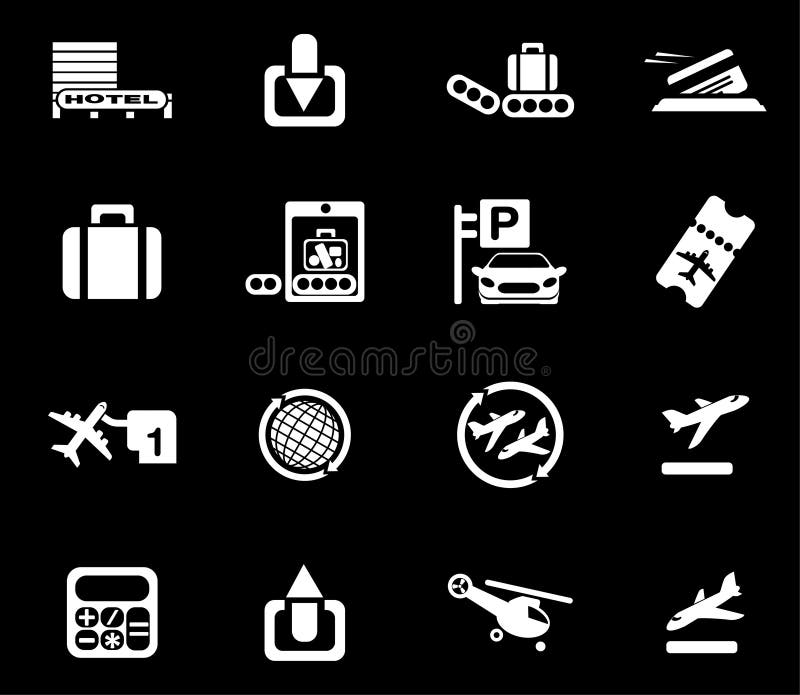 Airport icons stock illustration. Illustration of assistance - 66342185
