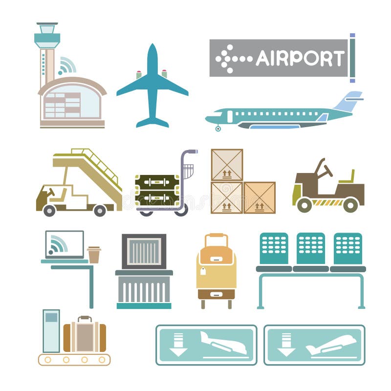 Airport icons stock illustration. Illustration of icon - 36902083
