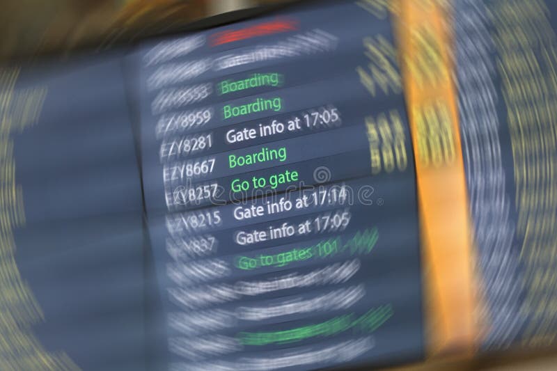 Airport Information Board , Arrival and Departure Display Stock Image ...