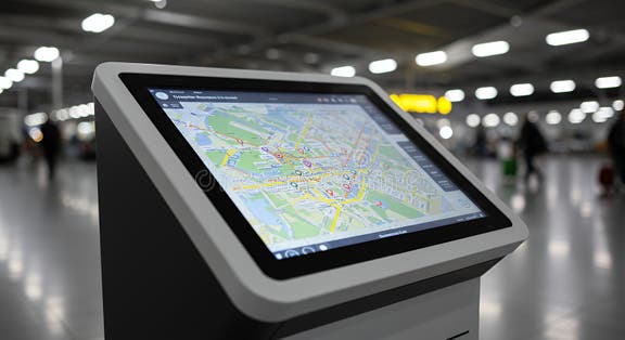 Airport Information Kiosk with Interactive Map Touchscreen Display ...