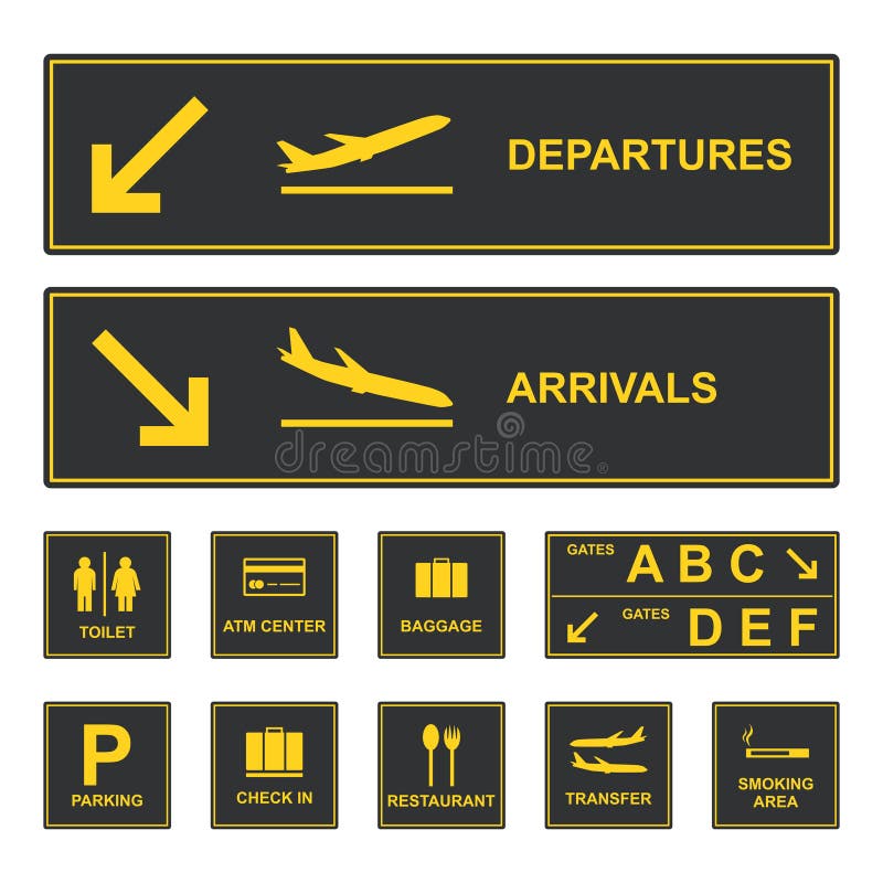 Airport Information Sign Board on White Background Stock Vector ...