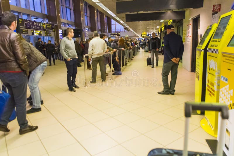Waiting Line and Cab Terminal on Henri Coanda International Airport ...