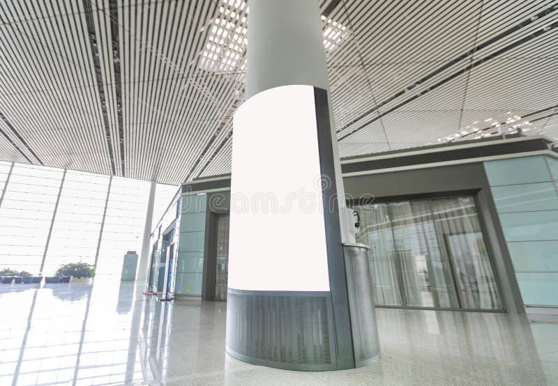 Airport Lobby Billboard Display Rack Stock Photo - Image of building ...
