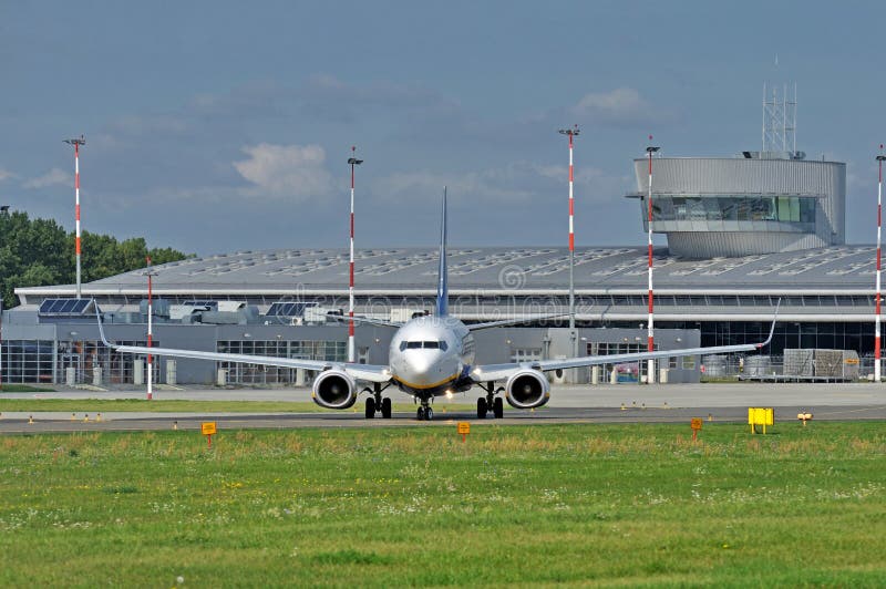 Airport Lodz, Poland stock image. Image of sunset, circle - 26656405