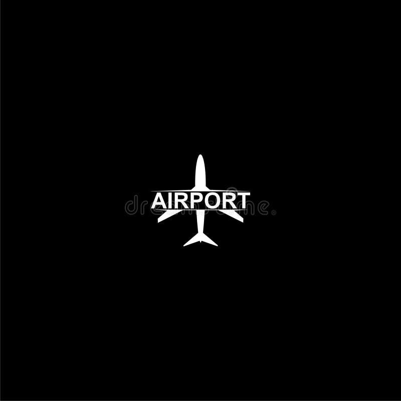 Airport Logo Icon Isolated on Dark Background Stock Vector ...