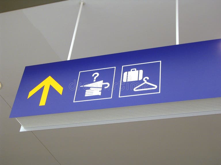 Airport Lost-and-found and Baggage Check Signs Stock Image - Image of ...