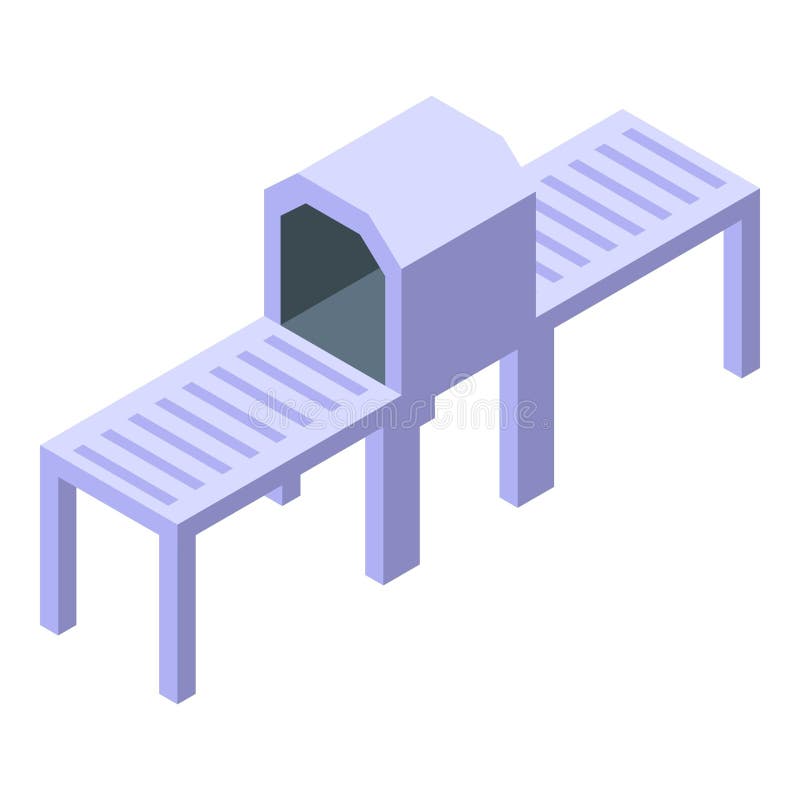 Airport Luggage Scanner Detecting Baggage on Conveyor Belt Stock Vector ...