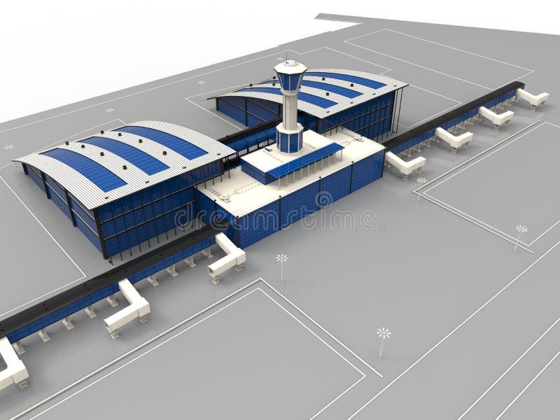 Airport main terminal stock illustration. Illustration of maneuvering ...