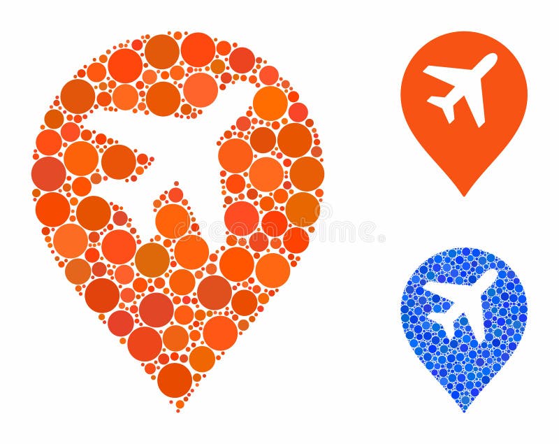 Airport Map Marker Composition Icon Of Circles Stock Vector ...