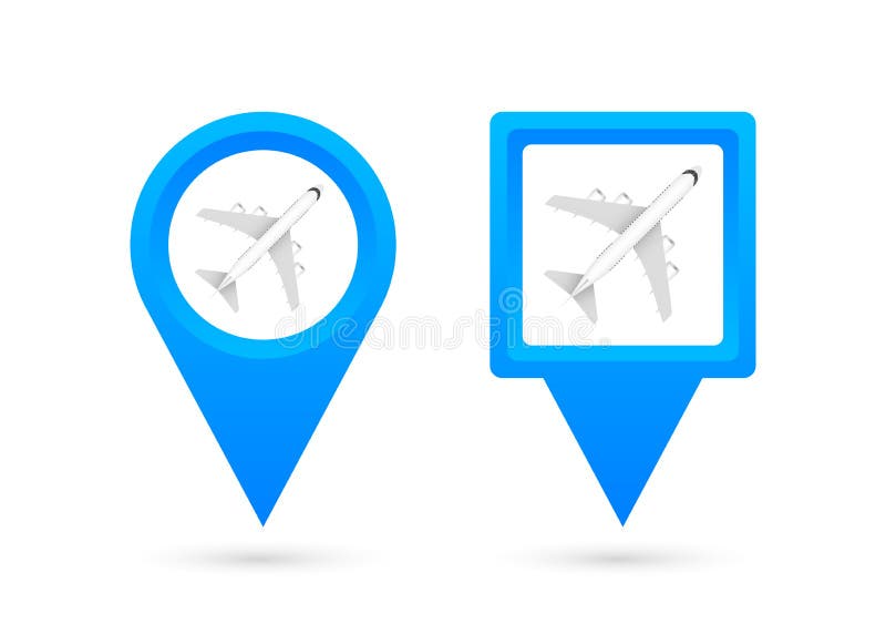Airport Pin for Concept Design. Pin Point Icon. Map Symbol Stock ...