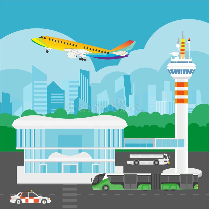 Airport Plan or Vector Template Layout Infographics Stock Vector ...