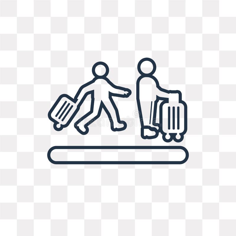 Airport Queue Vector Icon Isolated on Transparent Background, Li Stock ...