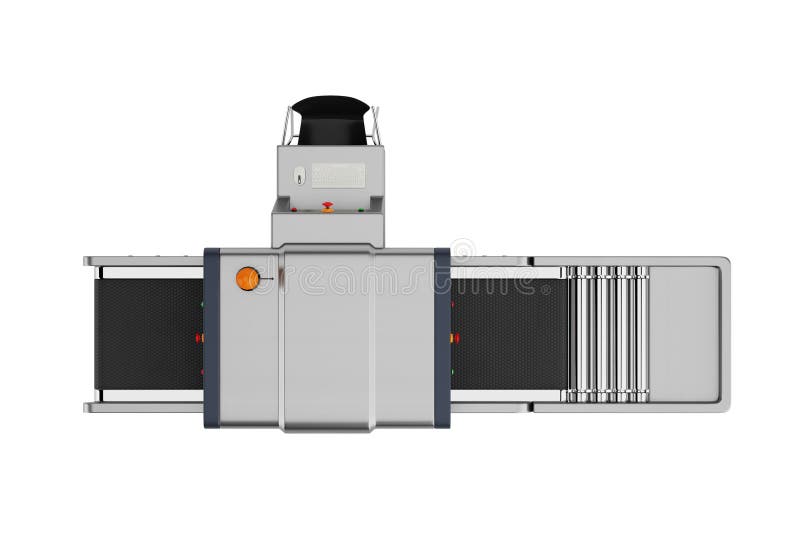 Airport X-ray Security Baggage Scanner Top View . 3d Rendering Stock ...