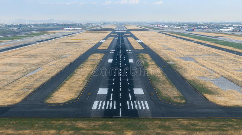 Airport Runway System (1 stock illustration. Illustration of expanse ...