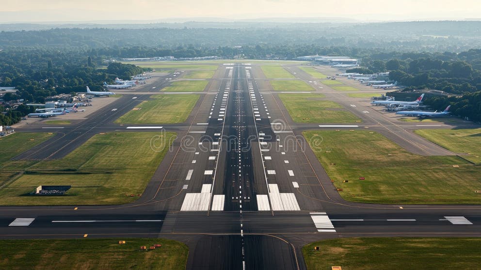 Airport Runway System stock illustration. Illustration of destination ...