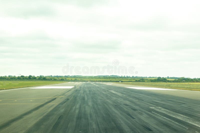 Airport Runway View stock image. Image of maintained - 284710805