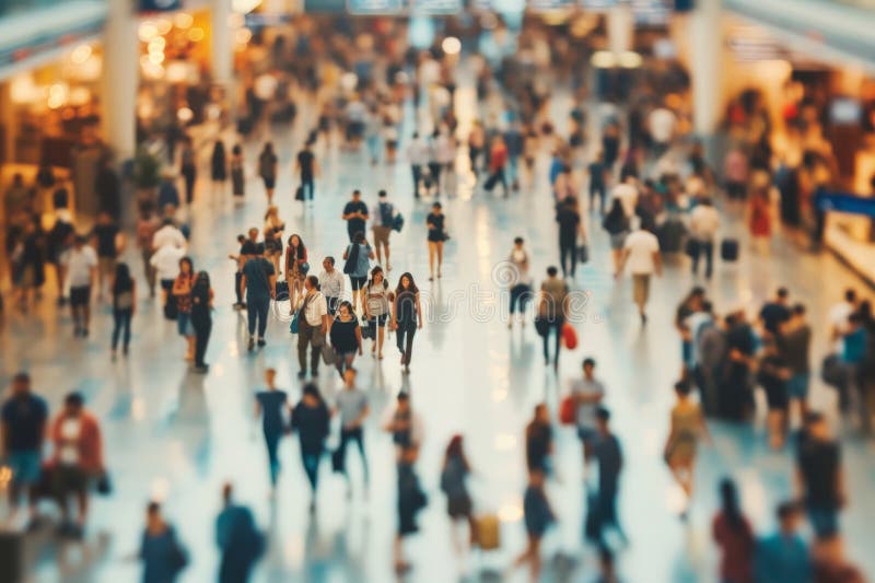 Airport Rush , Photo of the Crowd Inside a Very Busy Airport, Motion ...