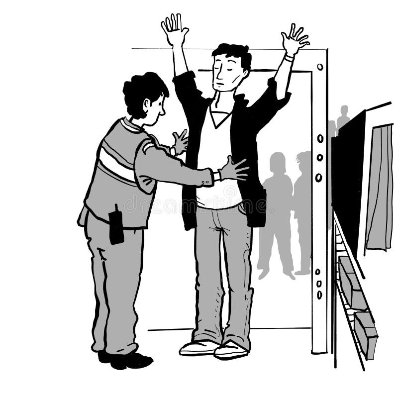 Airport Security Check Cartoon Stock Photo - Image of queue, travel ...