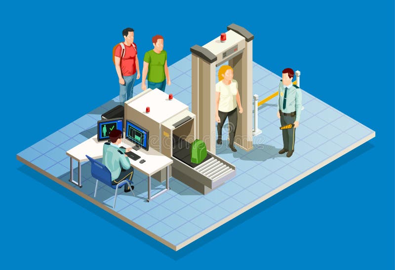 Airport Security Check Composition Stock Illustrations – 97 Airport ...
