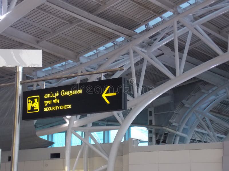 Airport Security Check Sign Board Editorial Stock Image - Image of ...