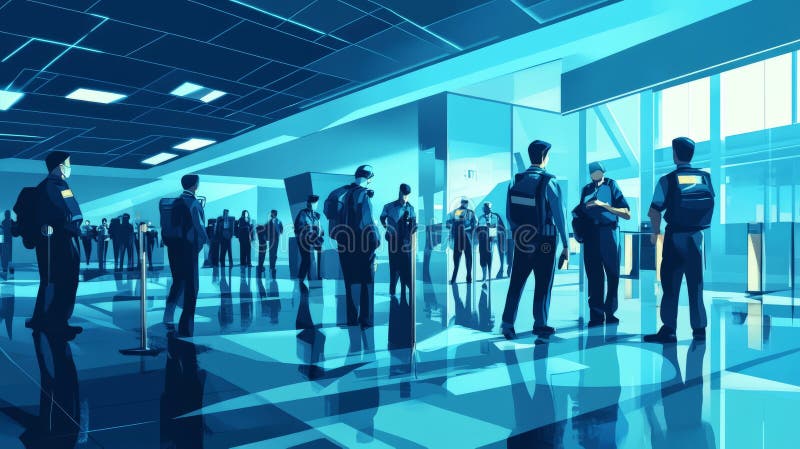 Airport Security Checkpoint Illustration Stock Illustration ...