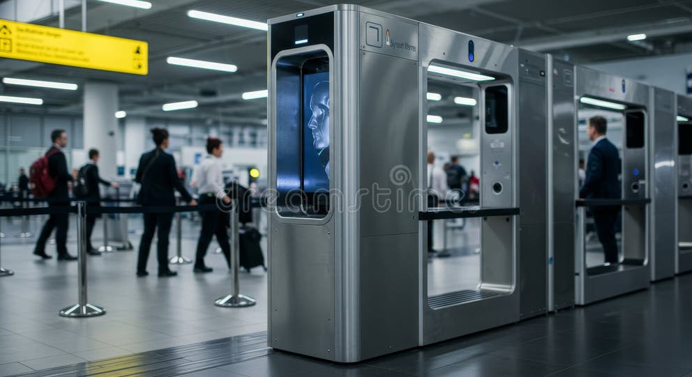 Airport Security Checkpoint Kiosk Modern Airport Security Checkpoint ...