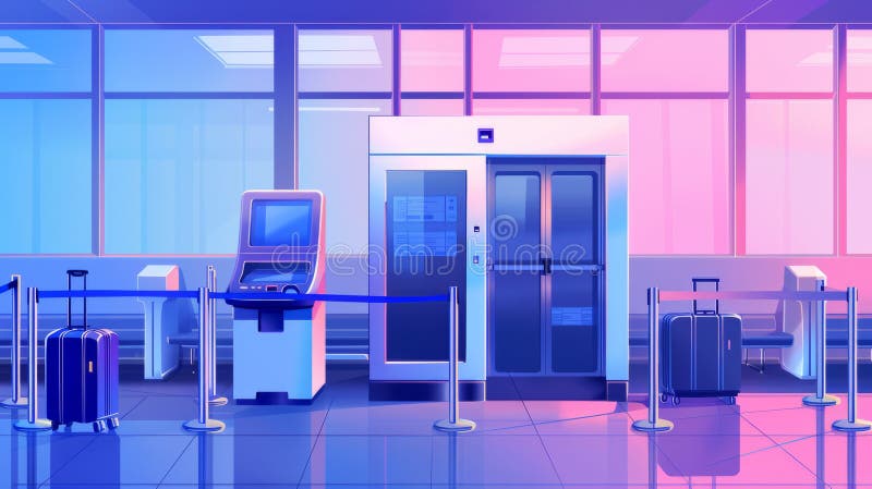 Airport Security Checkpoint with X-Ray Scanner Machine Stock Photo ...
