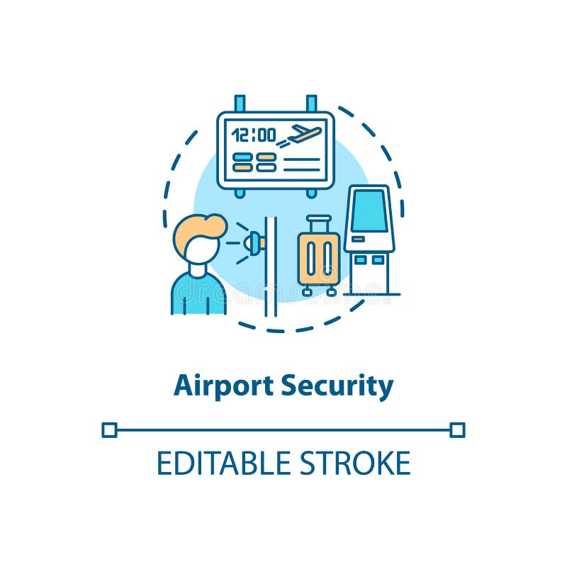 Airport Security Concept Icon Stock Vector - Illustration of digital ...