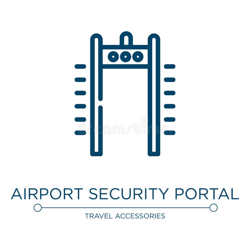 Airport Security Portal Icon. Linear Vector Illustration from Airport ...