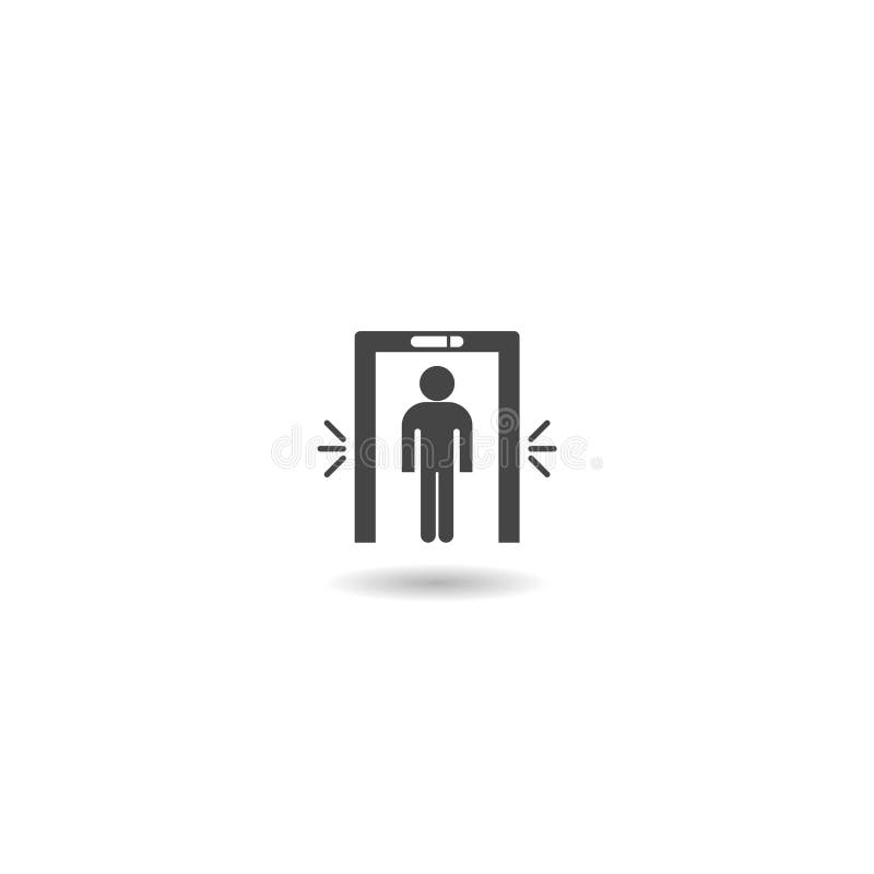 Airport Security Scanner Icon with Shadow Stock Vector - Illustration ...