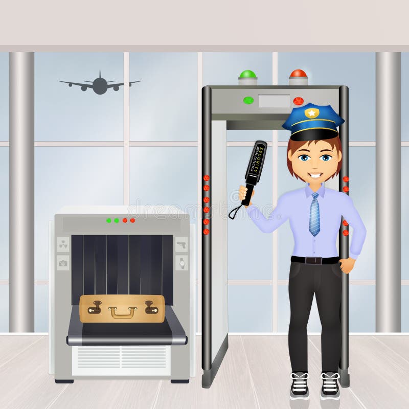 Airport security stock illustration. Illustration of destination - 61482781