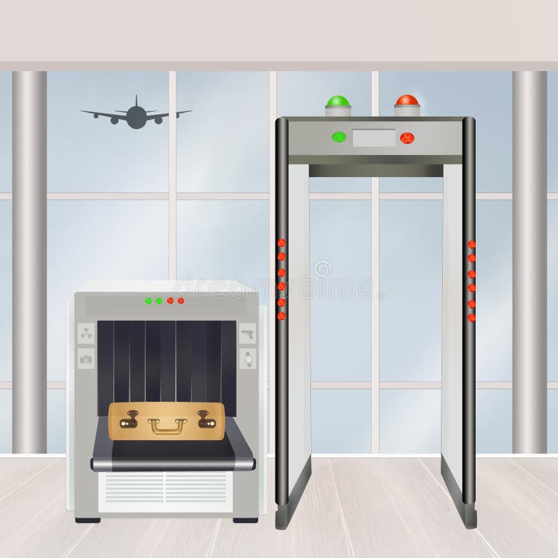 Airport security scanner stock illustration. Illustration of guard ...