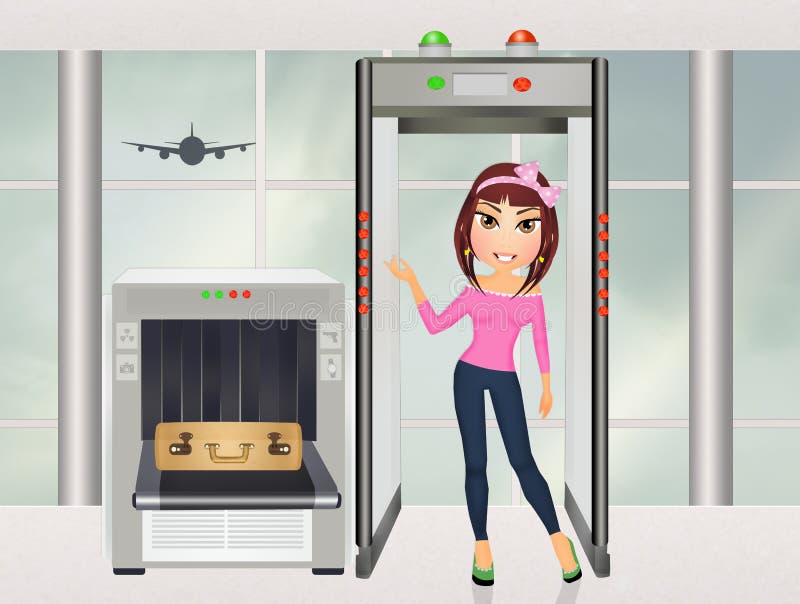 Airport security scanner stock illustration. Illustration of journey ...