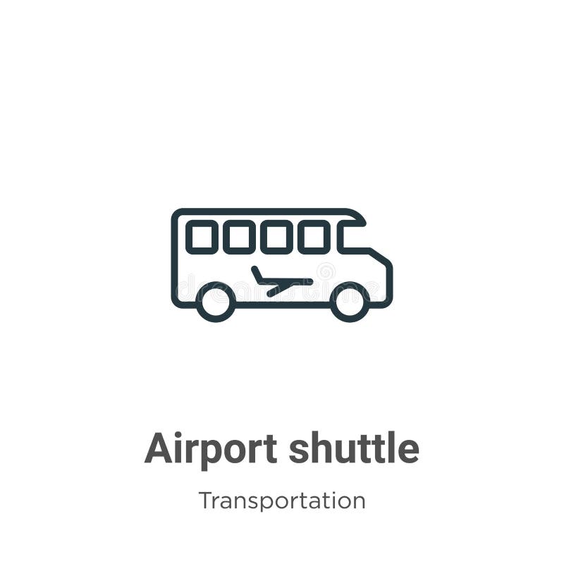 Airport Shuttle Vector Icon on White Background. Flat Vector Airport ...