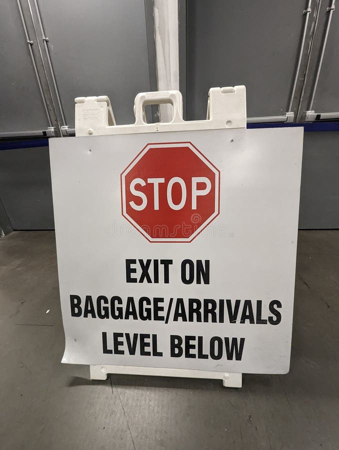 Airport Sign on Where the Baggage and Arrival Stock Image - Image of ...