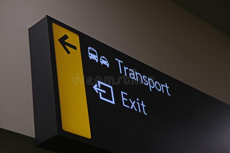 Airport Signage at an International Airport Stock Photo - Image of ...