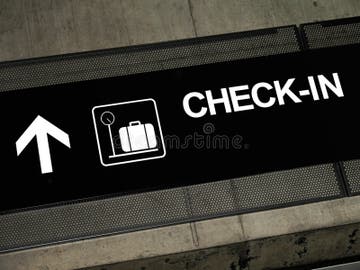 Airport signs - Check-in stock image. Image of info, flight - 1654769