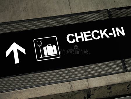 Airport signs - Check-in stock image. Image of info, flight - 1654769