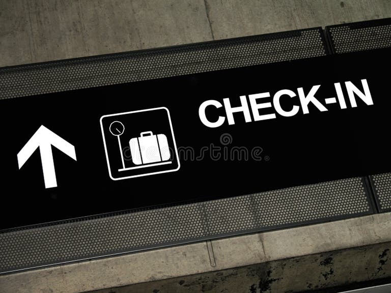 Airport signs - Check-in stock image. Image of info, flight - 1654769