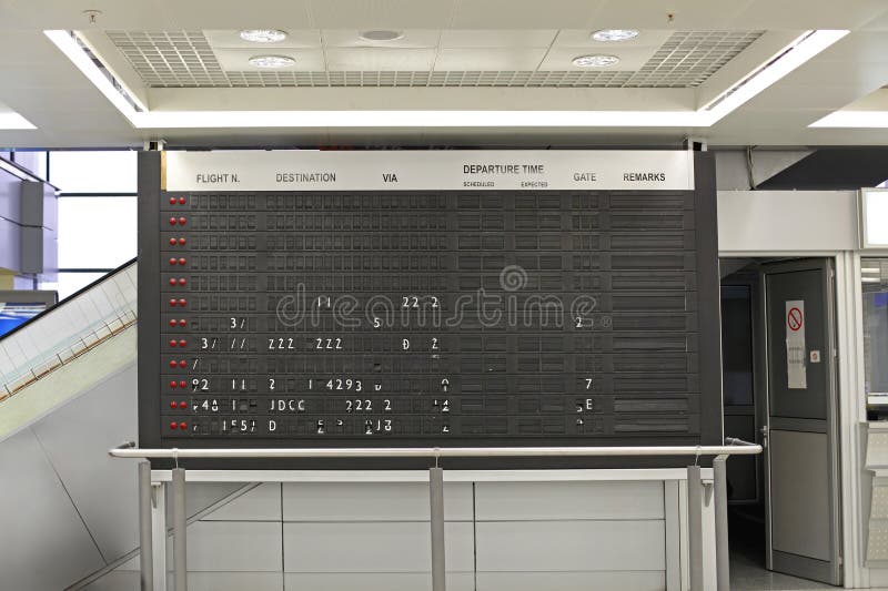 Airport Split Flap Board editorial stock photo. Image of broken - 290435868