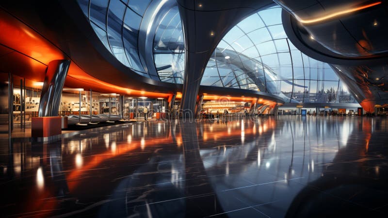 Airport Terminal Indoor Concept Stock Illustration - Illustration of ...