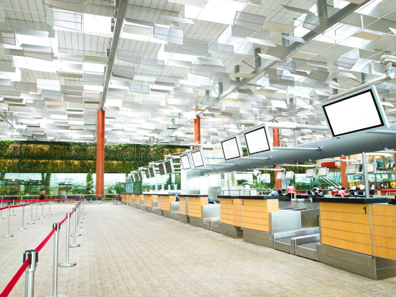 Airport Terminal Interior Area Stock Photo - Image of interior, landing ...