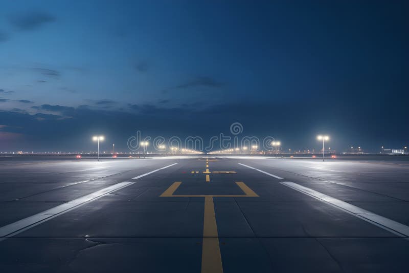 Airport Terminal at Night - Ai Generated Stock Illustration ...