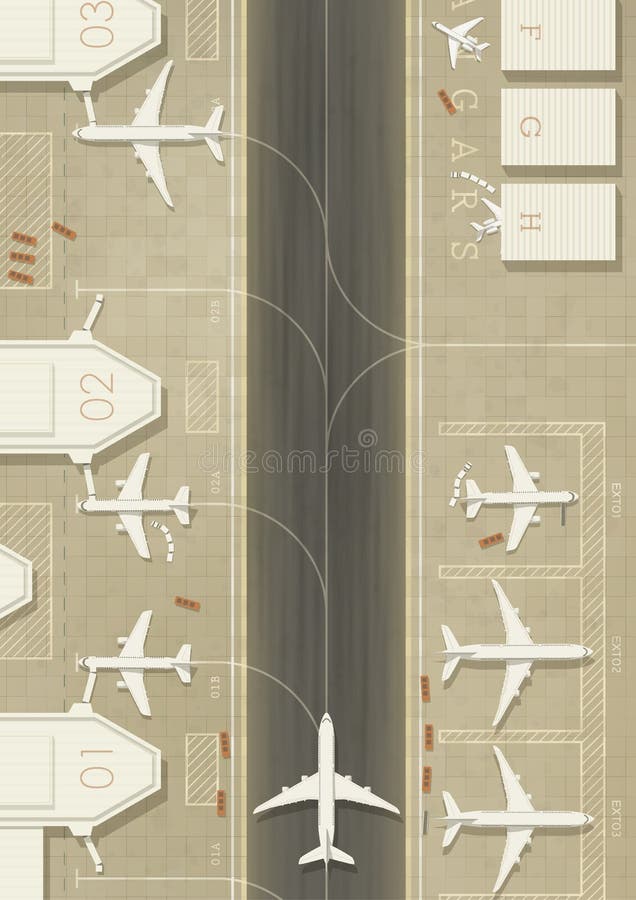 Airport runway. Top view stock vector. Illustration of glideslope ...
