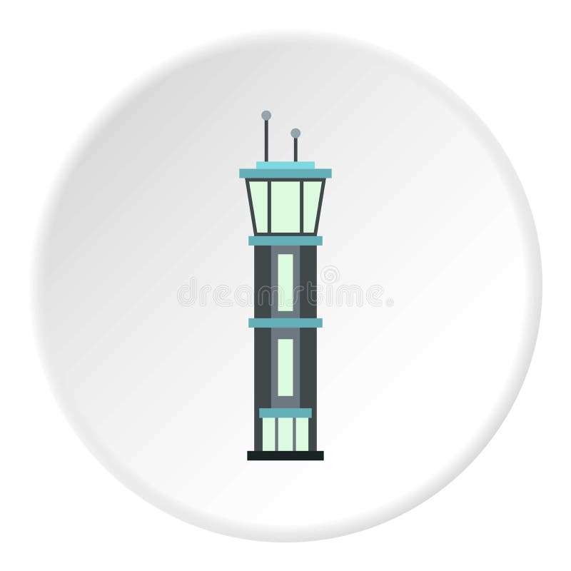 Airport tower icon circle stock vector. Illustration of isolated - 95437084