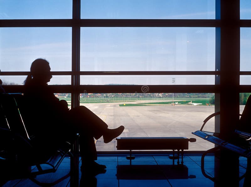 Airport waiting. stock image. Image of boredom, station - 19670991
