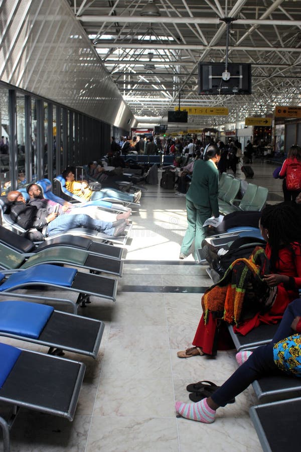 Airport Waiting Area editorial stock image. Image of arrival - 94967874